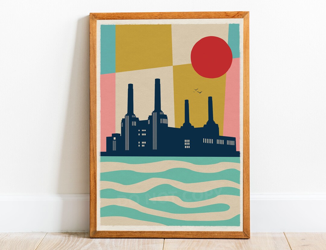 Battersea Power Station Art Print Poster, London Gift, London Wall Art ...