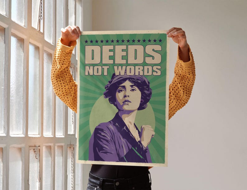Emmeline Pankhurst Suffragette Art Print 03 | Feminist Wall Art ...