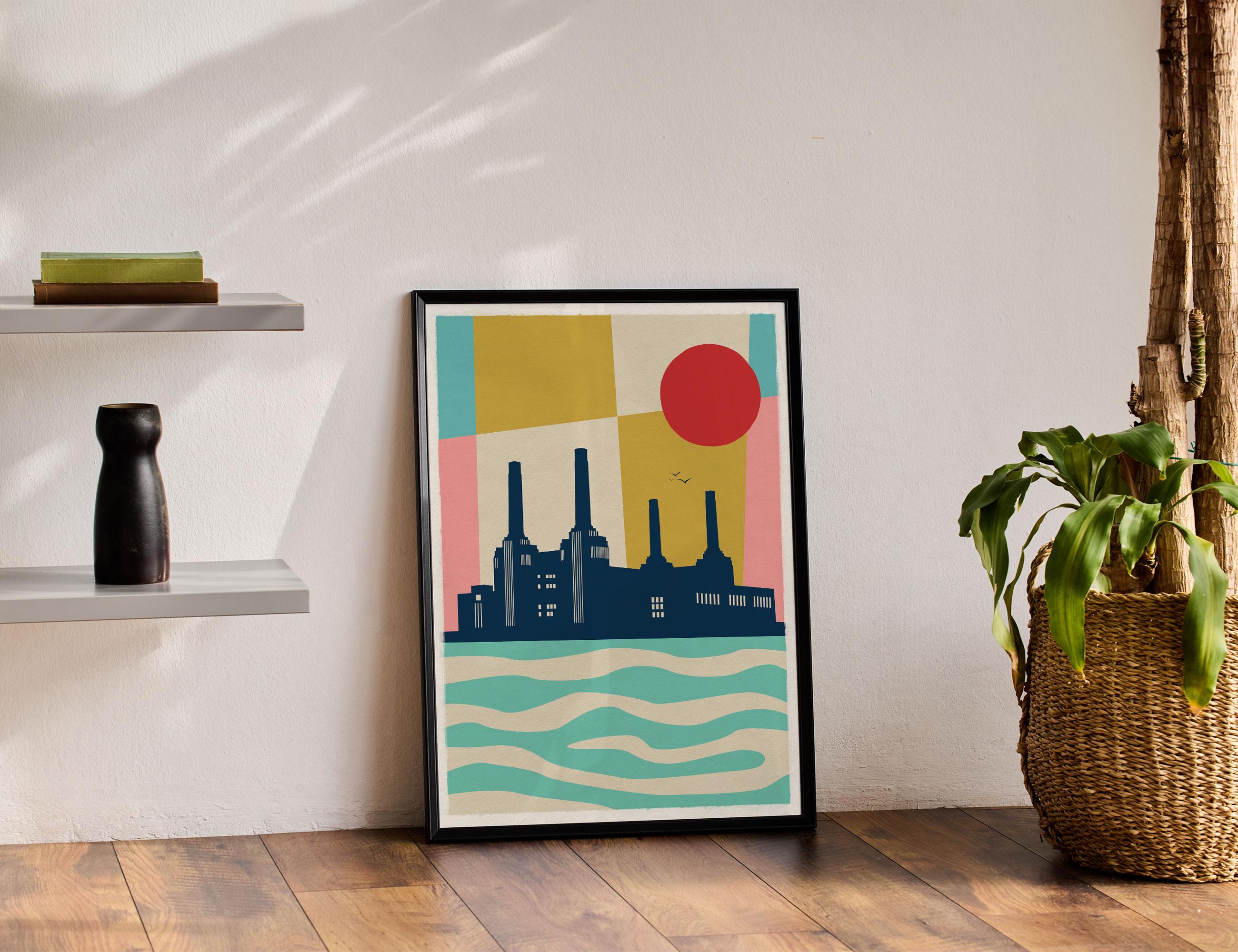 Battersea Power Station Art Print Poster, London Gift, London Wall Art ...