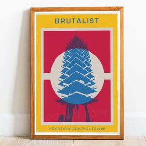 Brutalist Architecture 01 Art Print Poster Komazawa Control Tower ...