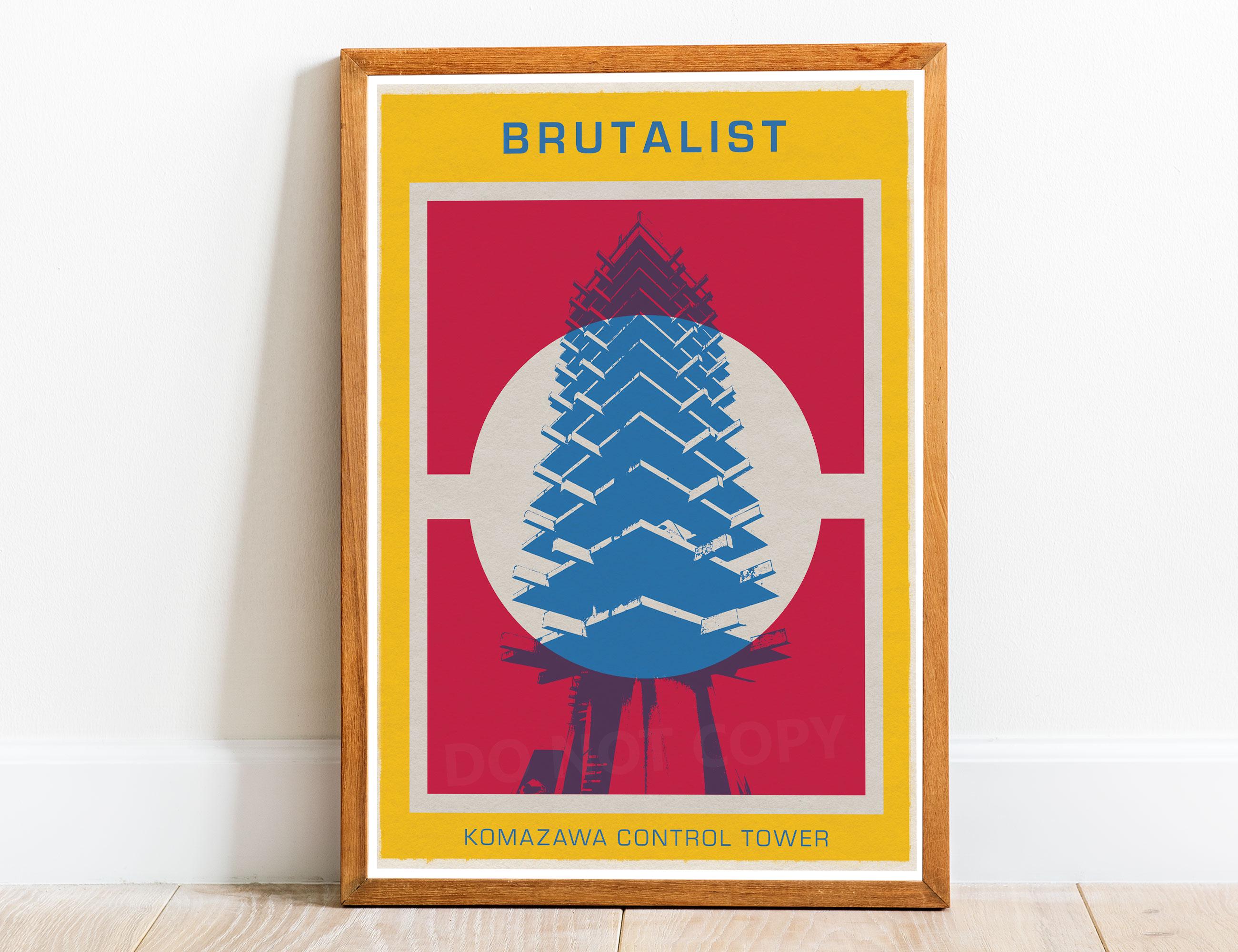 Brutalist Architecture 01 Art Print Poster Komazawa Control Tower ...