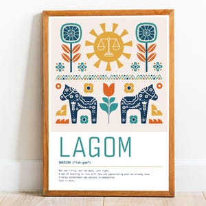 Lagom Definition Print, Lagom Print, Lagom Quote, Nordic Wall Art ...