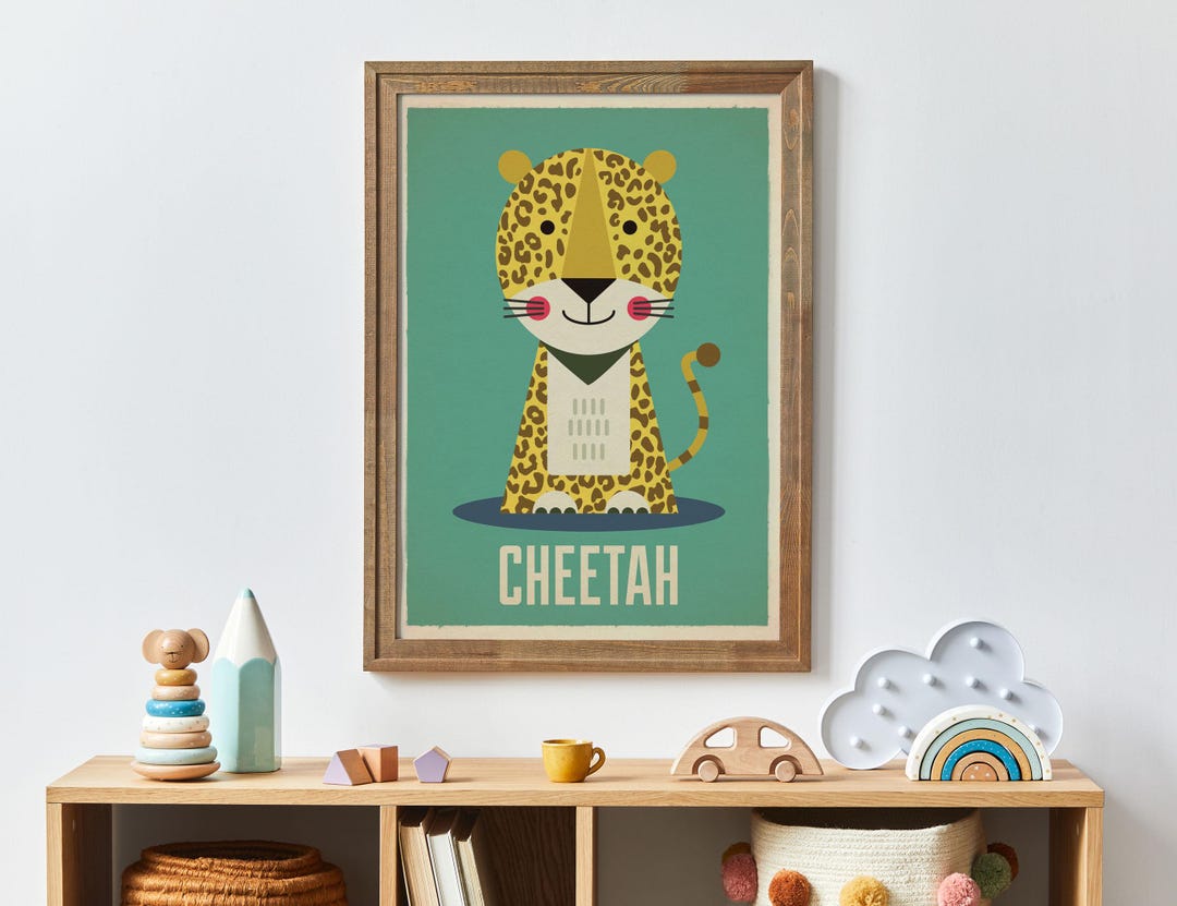 Cheetah Nursery Art Print, Cheetah Poster, Animal Nursery Wall Art ...