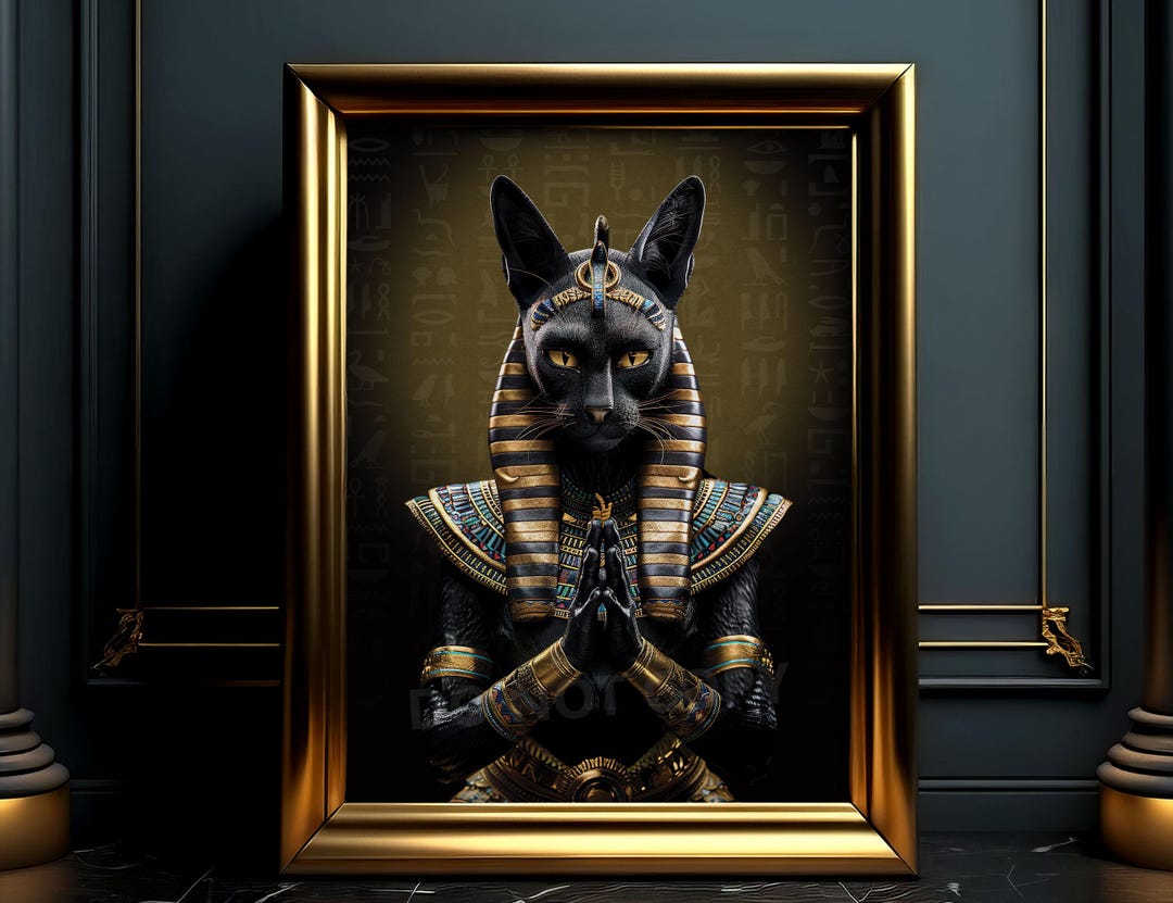 Egyptian Goddess Bast (bastet) 01 Wall Art, Egyptian Art Print ...