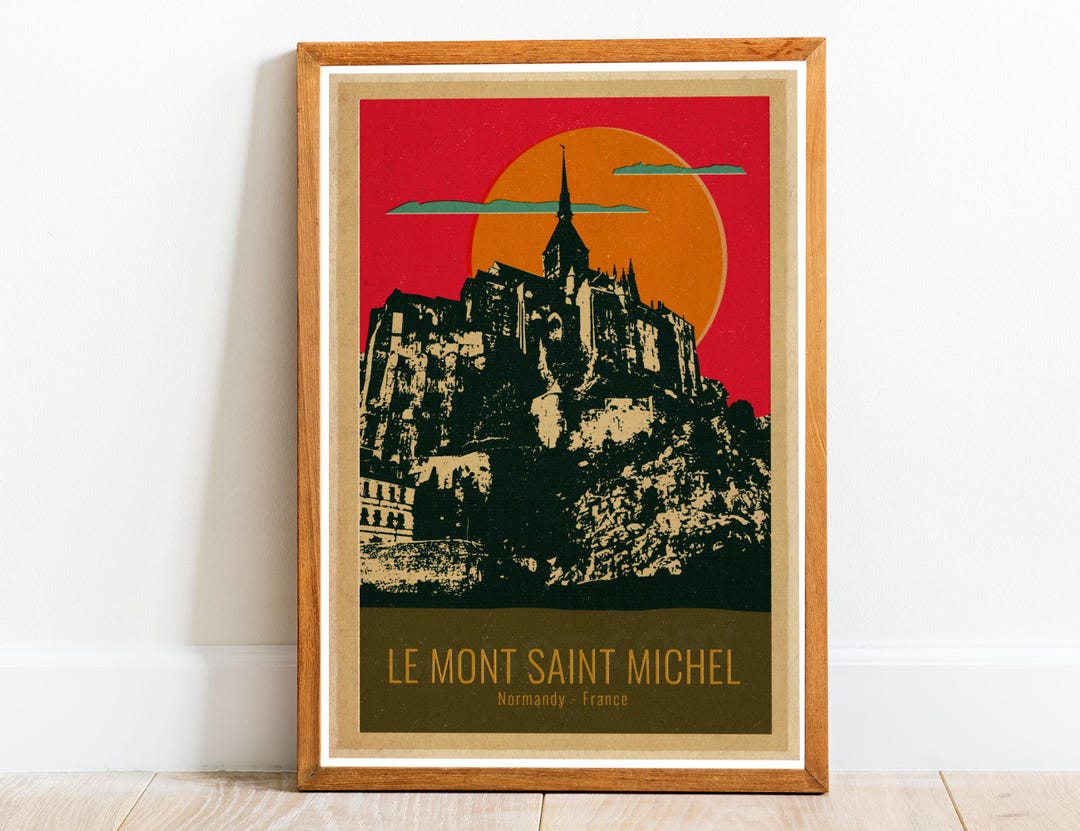 Le Mont Saint Michel France 01 Travel Art Print Poster, Le Mont Saint ...