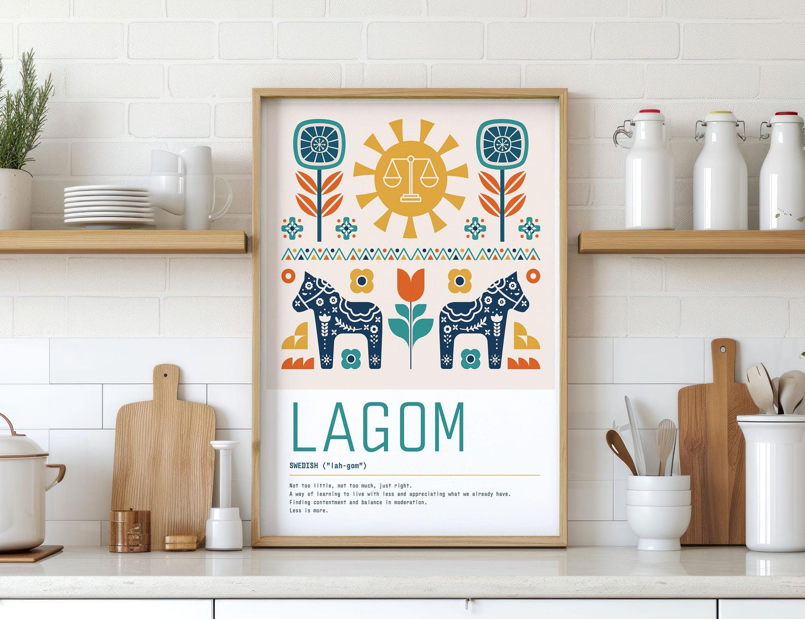 Lagom Definition Print, Lagom Print, Lagom Quote, Nordic Wall Art ...