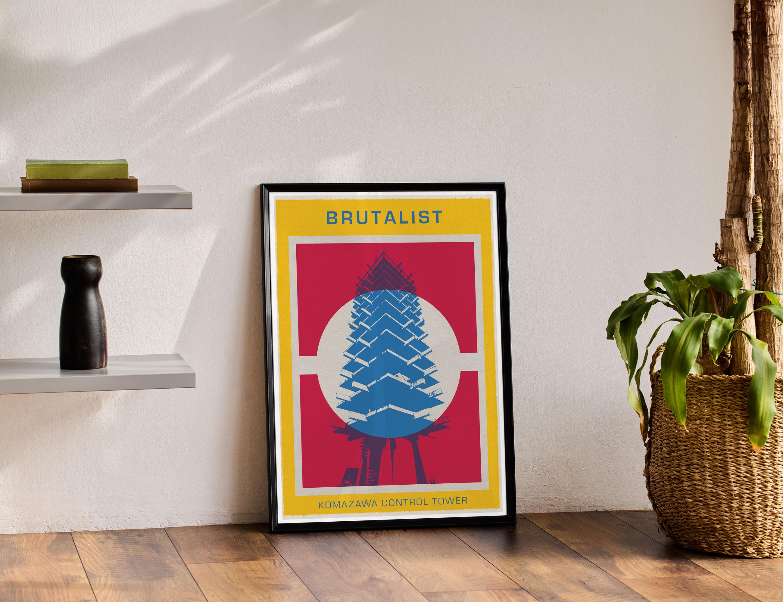 Brutalist Architecture 01 Art Print Poster Komazawa Control Tower ...