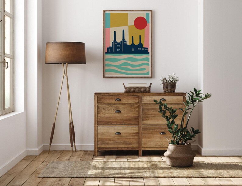 Battersea Power Station Art Print Poster, London Gift, London Wall Art ...