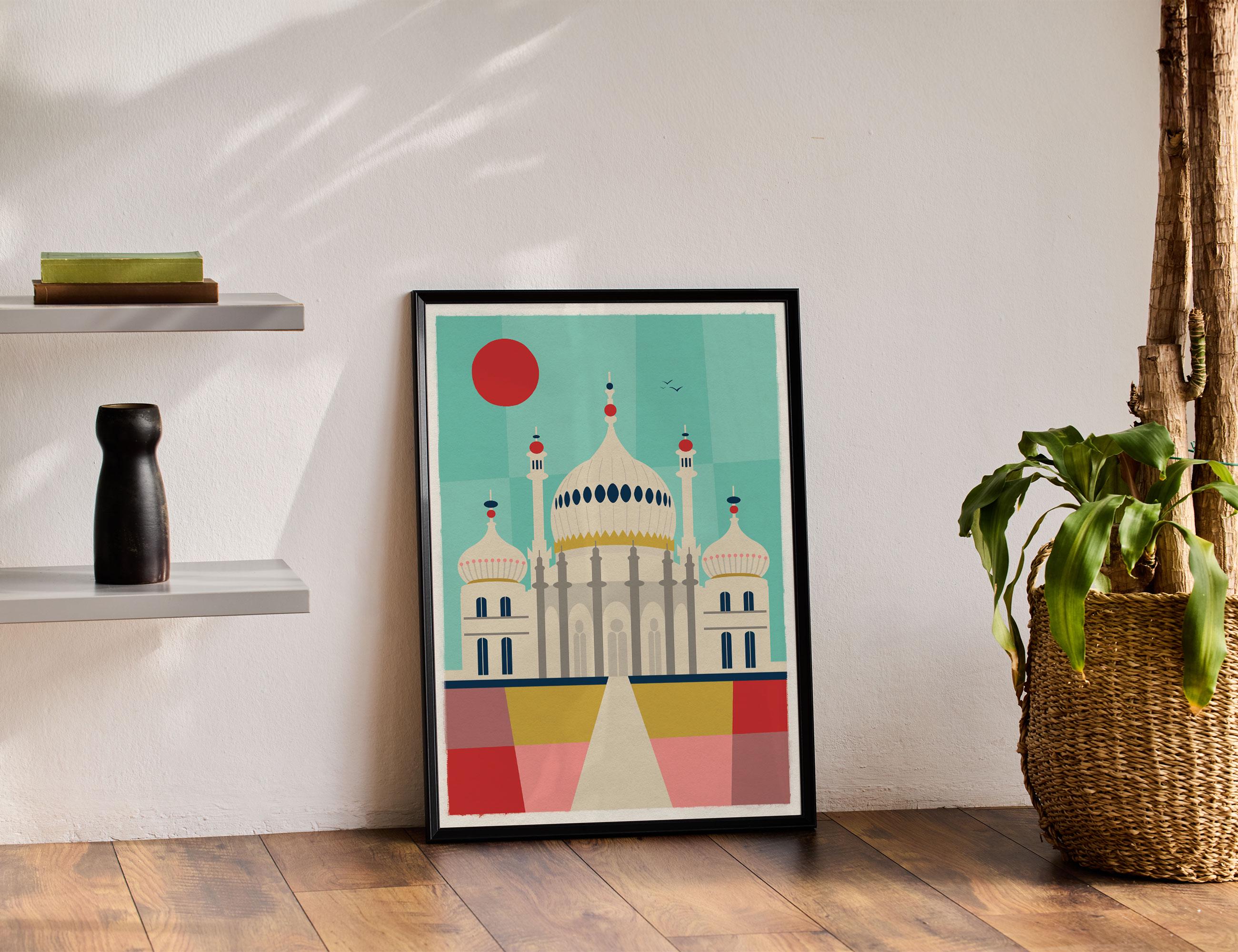Brighton Royal Pavilion Art Print Poster, Brighton Royal Pavilion Art ...