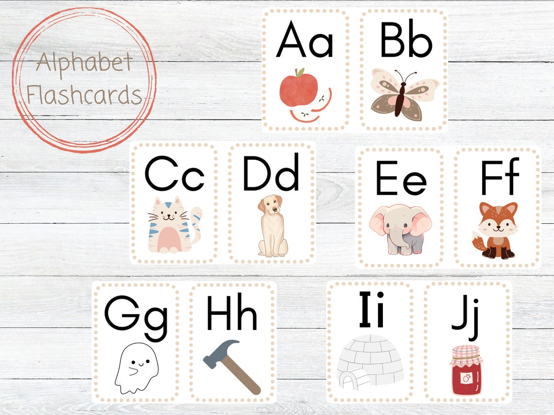 Printable Alphabet Cards, Homeschool, Printable Montessori Flashcards ...