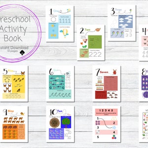 Printable Preschool Activity Book, Homeschool, Preschool Counting ...