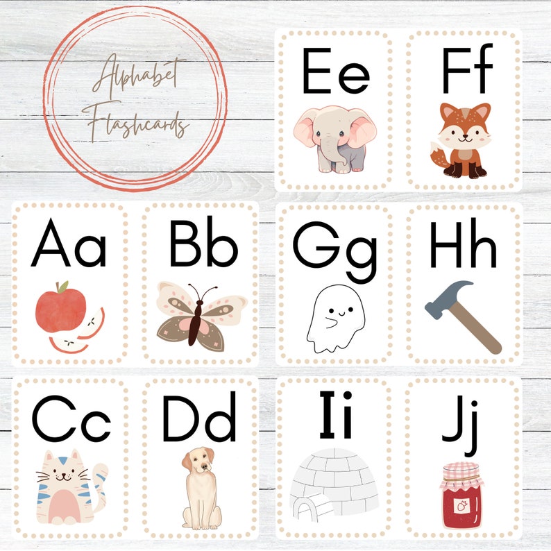 Printable Alphabet Cards, Homeschool, Printable Montessori Flashcards ...