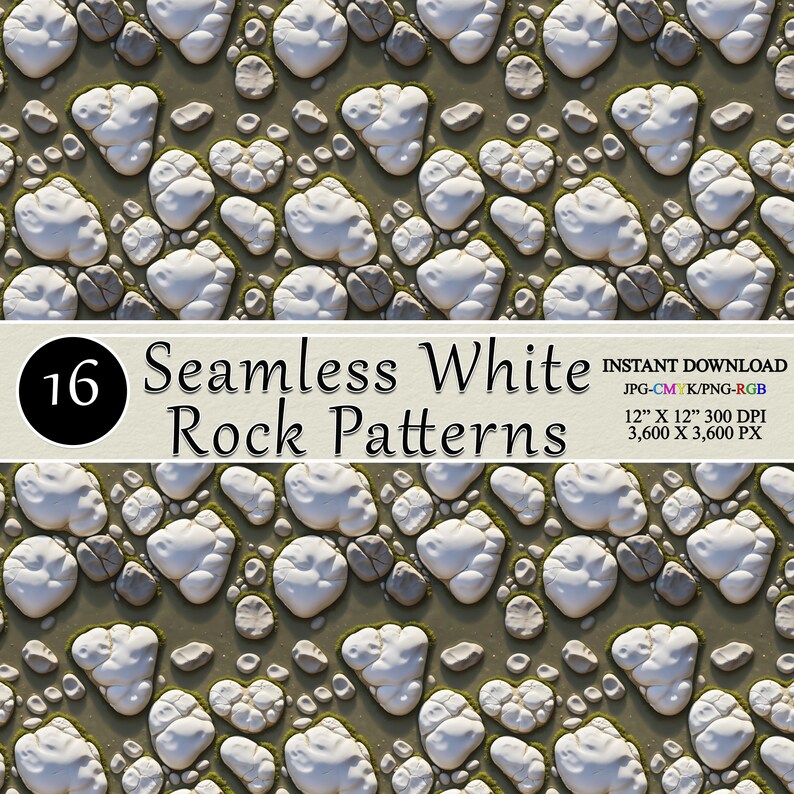 Seamless White Rock Patterns, White Rock Seamless Patterns - Etsy