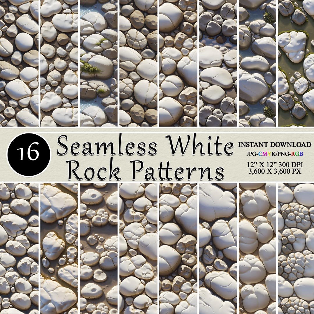 Seamless White Rock Patterns, White Rock Seamless Patterns - Etsy
