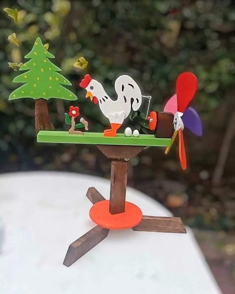 Rooster Whirligig,whirligig,wood Whirligig,handmade Wood Toys,windmill ...