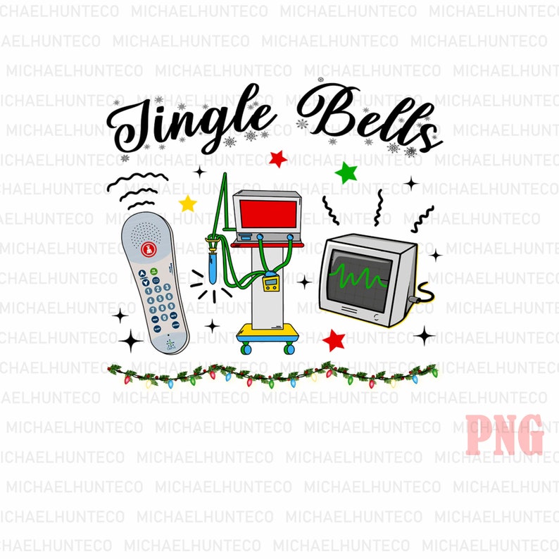 Nurse Jingle Bell Telemetry Christmas Respiratory Therapist ICU Png ...
