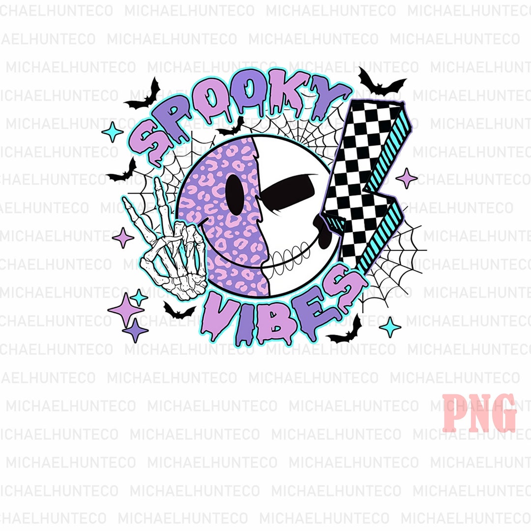 Spooky Vibes PNG, Smiley Face Png, Halloween Sublimation, Fall Png ...