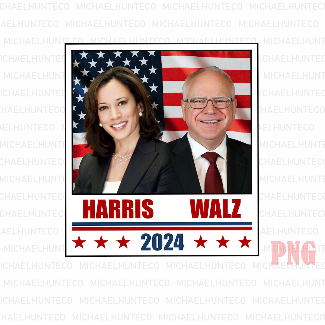 Harris Walz 2024 Png, Kamala Harris Tim Walz President Png, Democratic ...