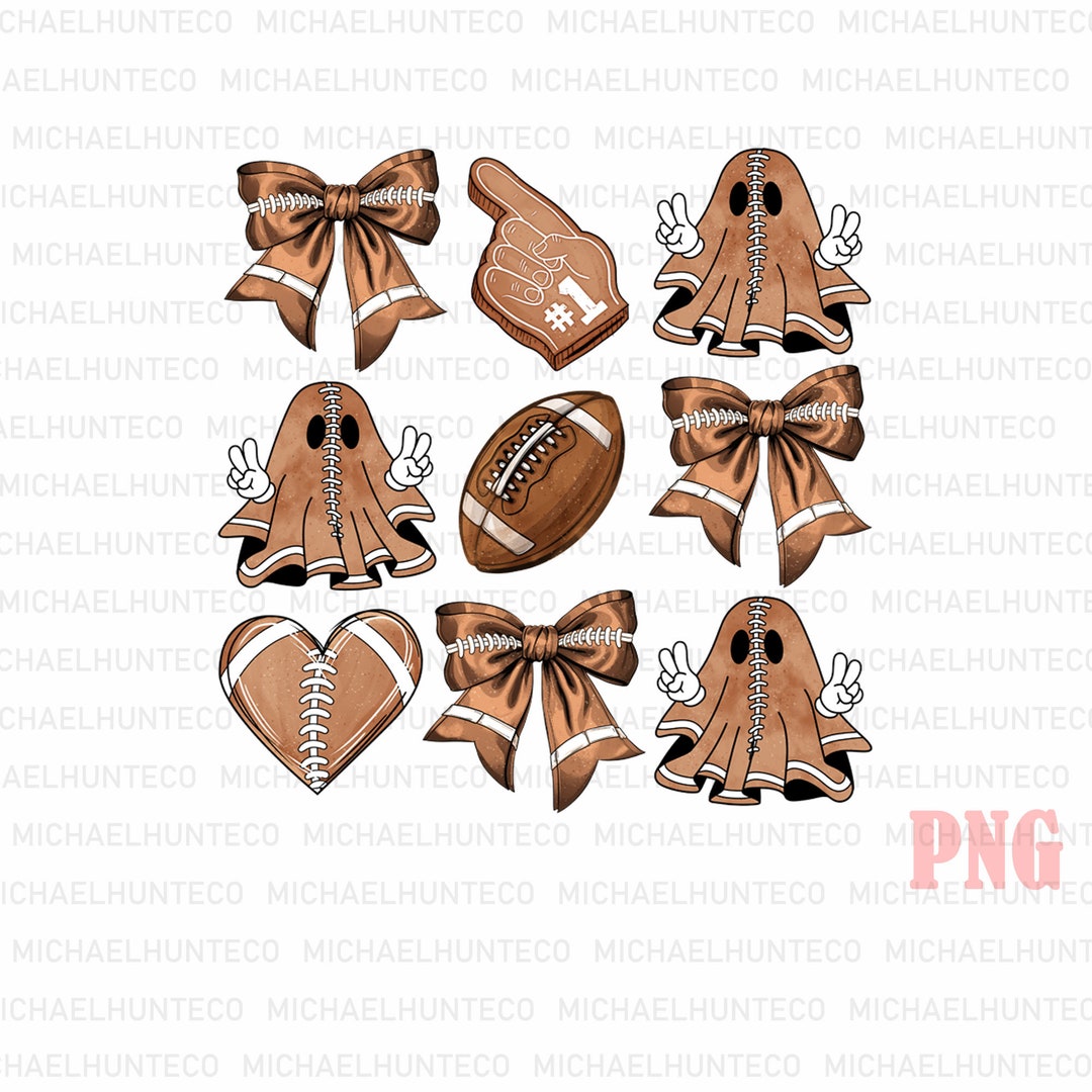 Spooky Football Season Png, Coquette Bow Football Png, American ...