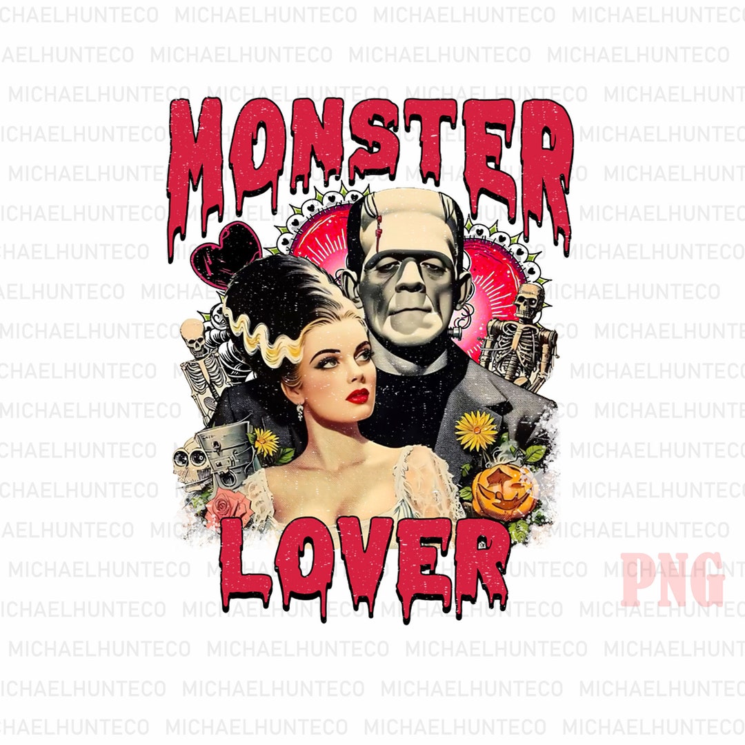 Monster Lover Png, Vintage Halloween Png, Halloween Monster Png, Retro ...