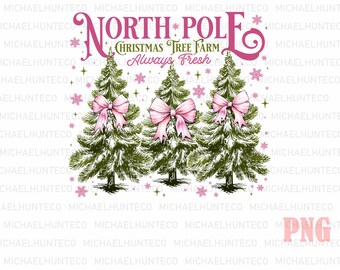 Retro North Pole Tree Farm Png, Christmas Tree Farm Fresh Png Design ...