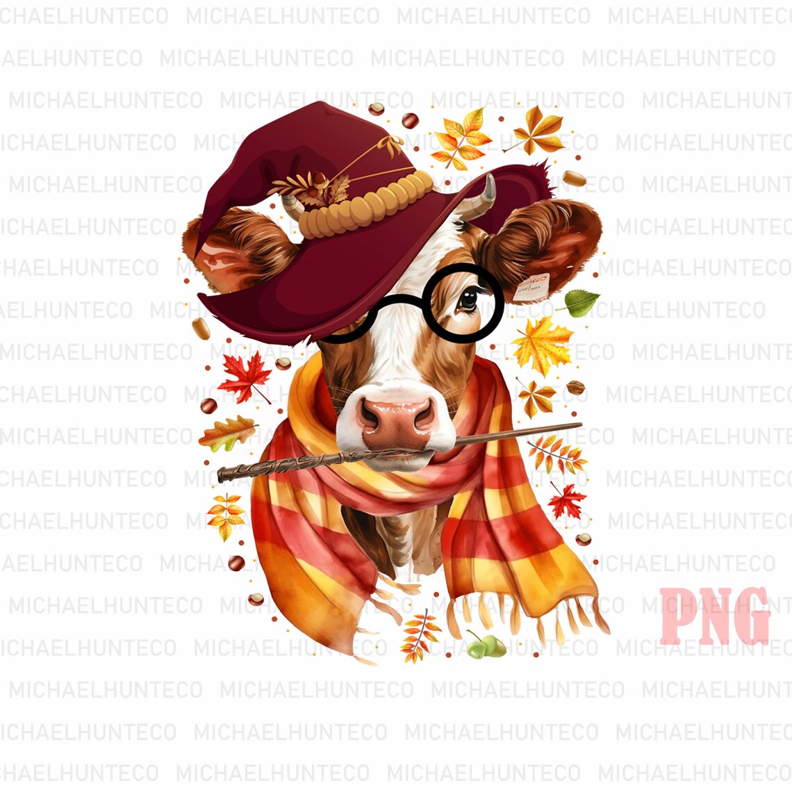 Highland Cow PNG, Fall PNG, Wizard School Longhorn Cow Png, Magic Boho ...