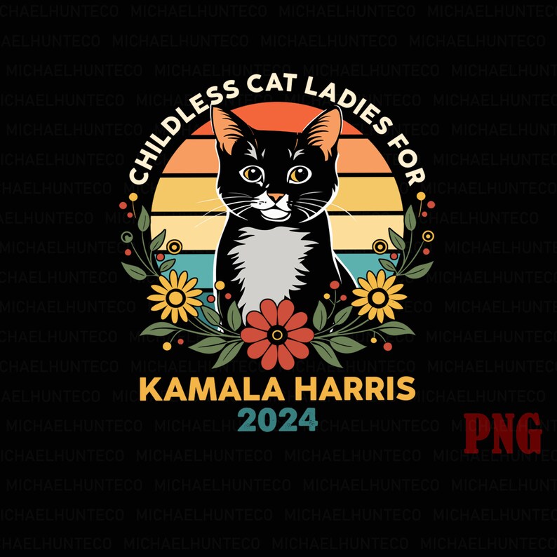 Childless Cat Ladies Kamala Harris 2024 Png, Childless Cat Lady Png ...