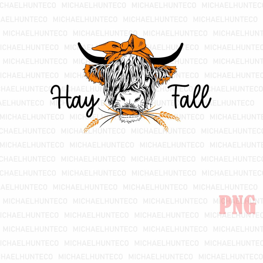 Hay Fall Cow Png, Sublimation Design, Fall Png, Hello Fall, Cow Png ...