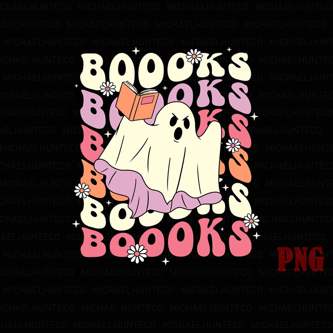 Booooks Png, Boo Ghost Reading Book Png, Bookish Halloween Png, Cute ...