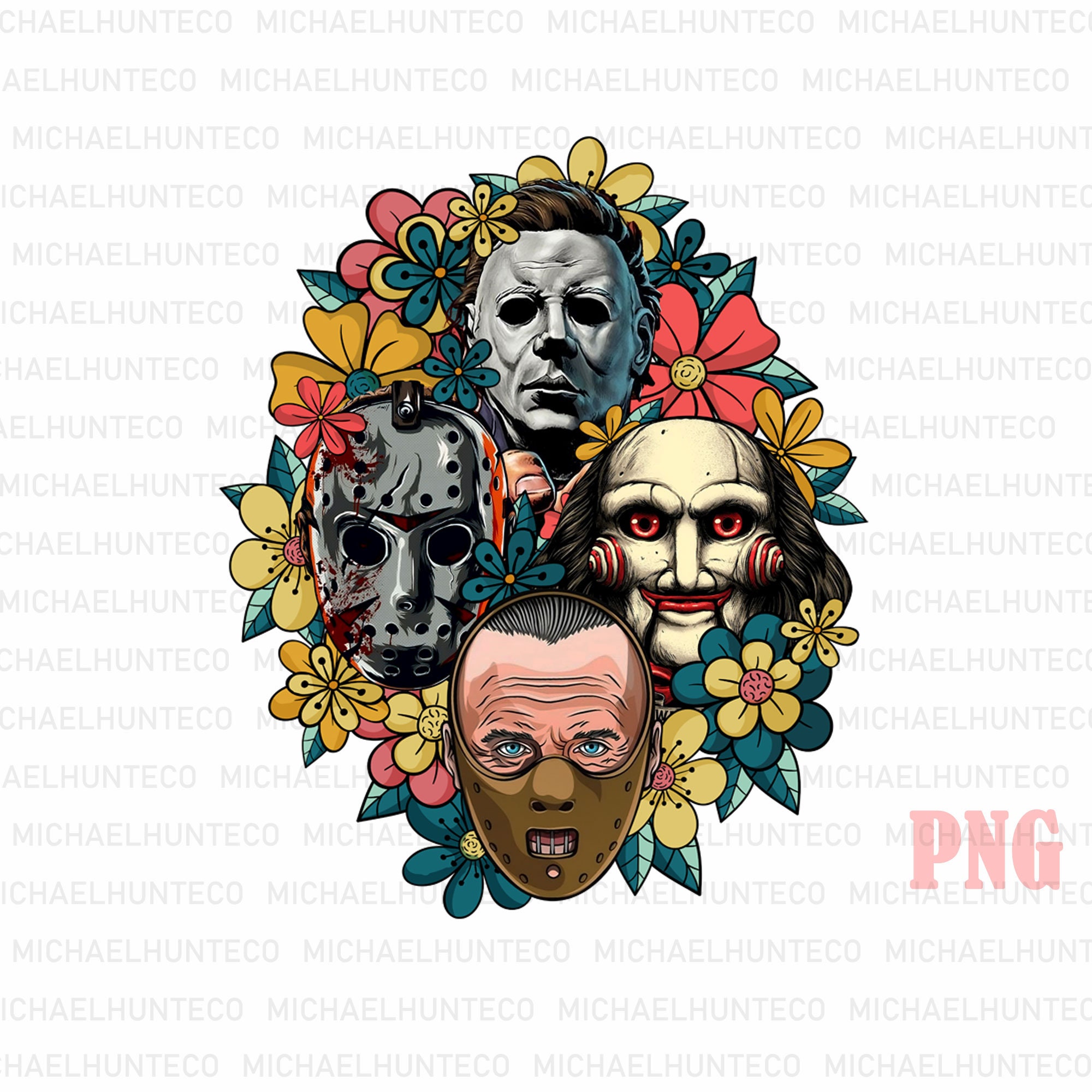 Horror Vibes PNG, Horror Movie Png, Halloween Horror Png, Floral ...