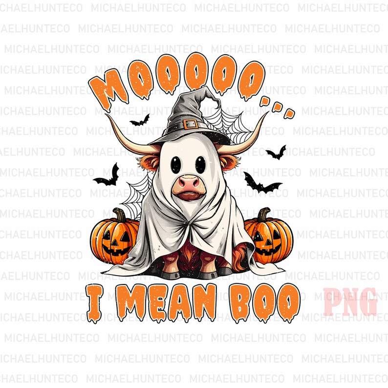 Moo I Mean Boo Png, Boo Cow Halloween Png, Halloween Ghost Png, Farm ...