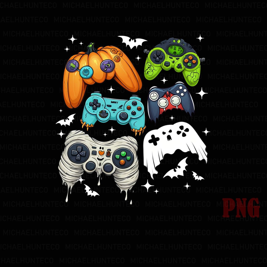 Retro Halloween Gaming Controller Png, Skeleton Zombie Halloween ...