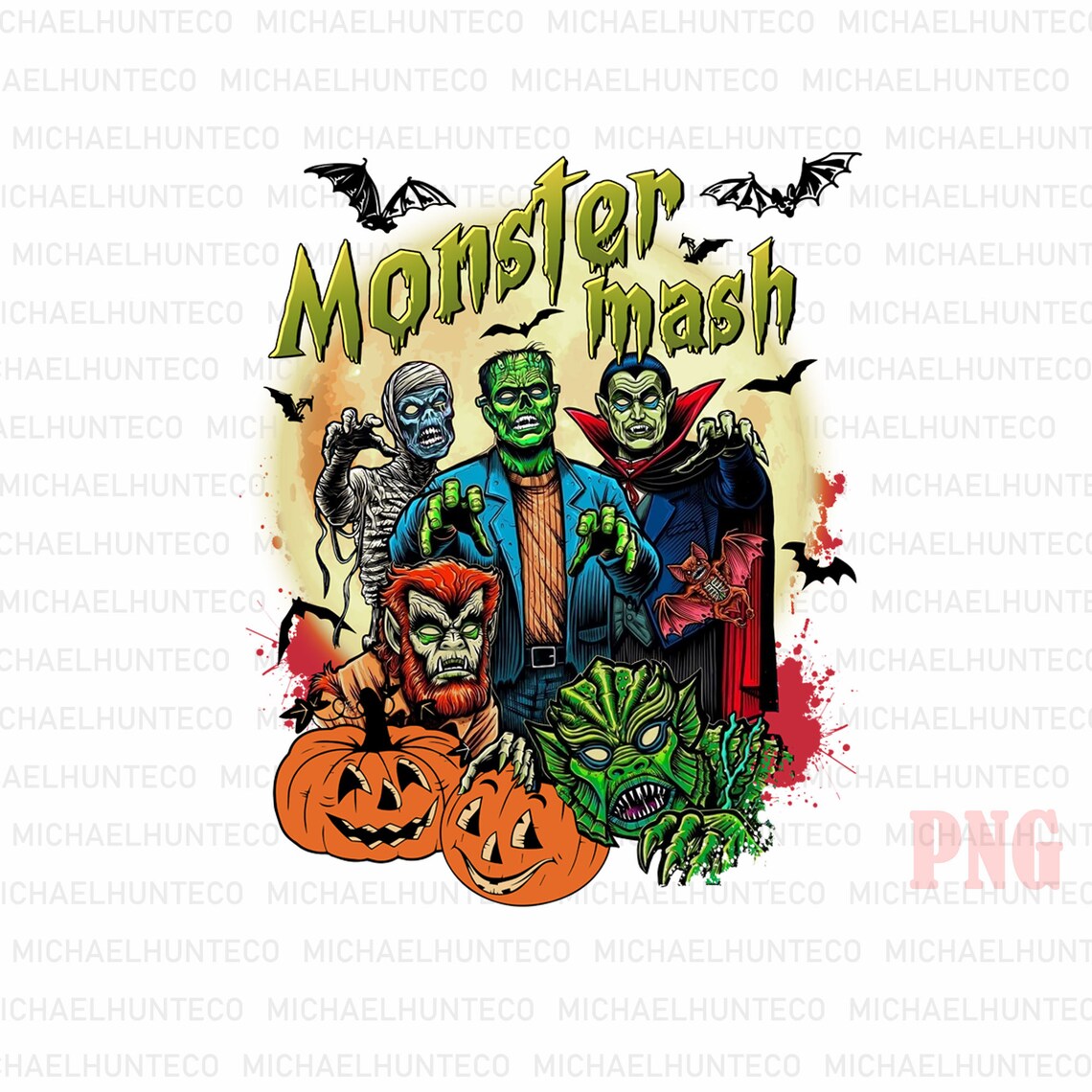 Halloween Monster Png, Monster Mash Png, Retro Halloween Png, Halloween ...