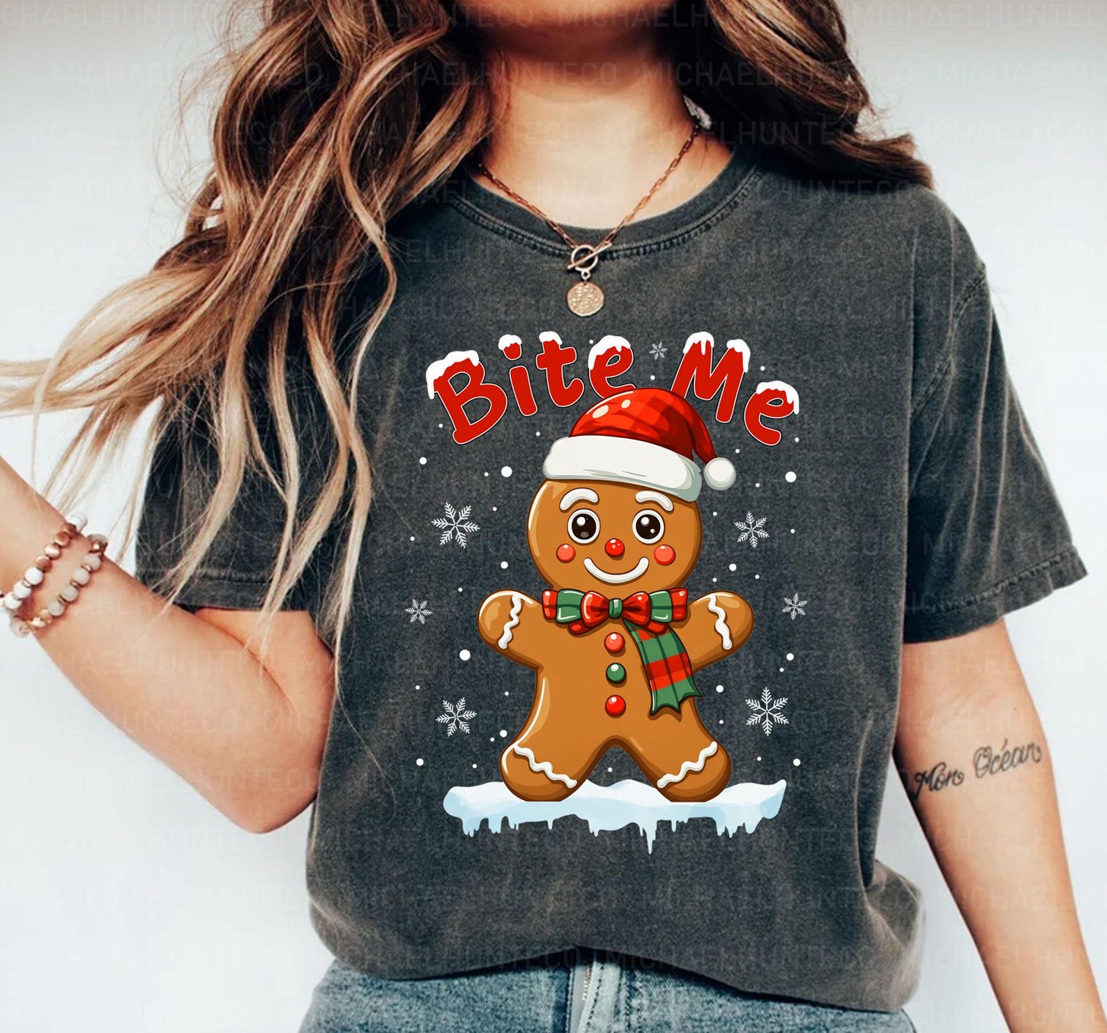 Bite Me Gingerbread Man Png, Funny Christmas Png, White Elephant Png ...