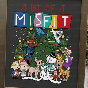 A Bit of A Misfit DTF Transfer. Ready to Press. Retro Christmas Print ...