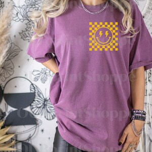Checkered Smiley DTF Transfer. Ready to Press. Retro Smiley Checkered ...