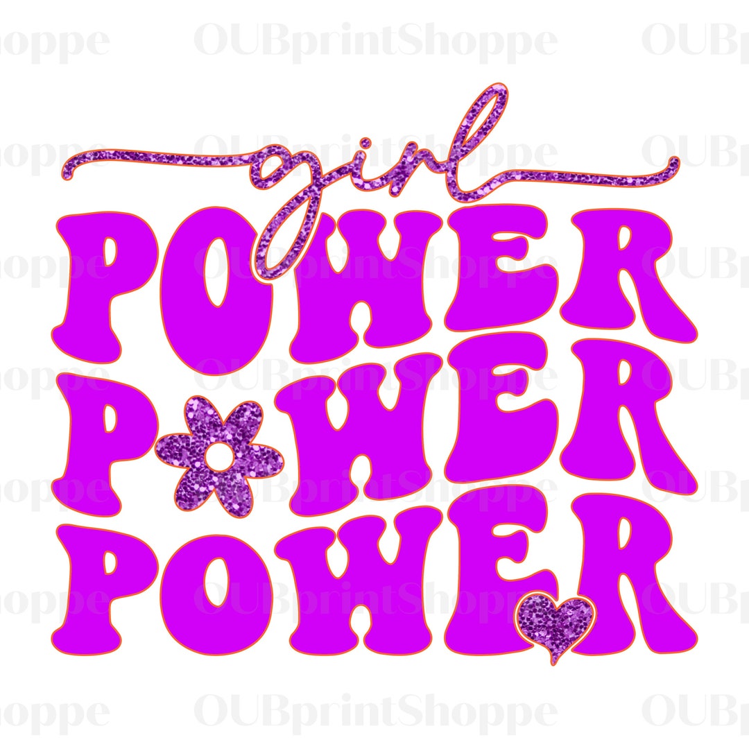 Girl Power Purple Kids DTF Transfer. Ready to Press. Purple Flower Girl ...