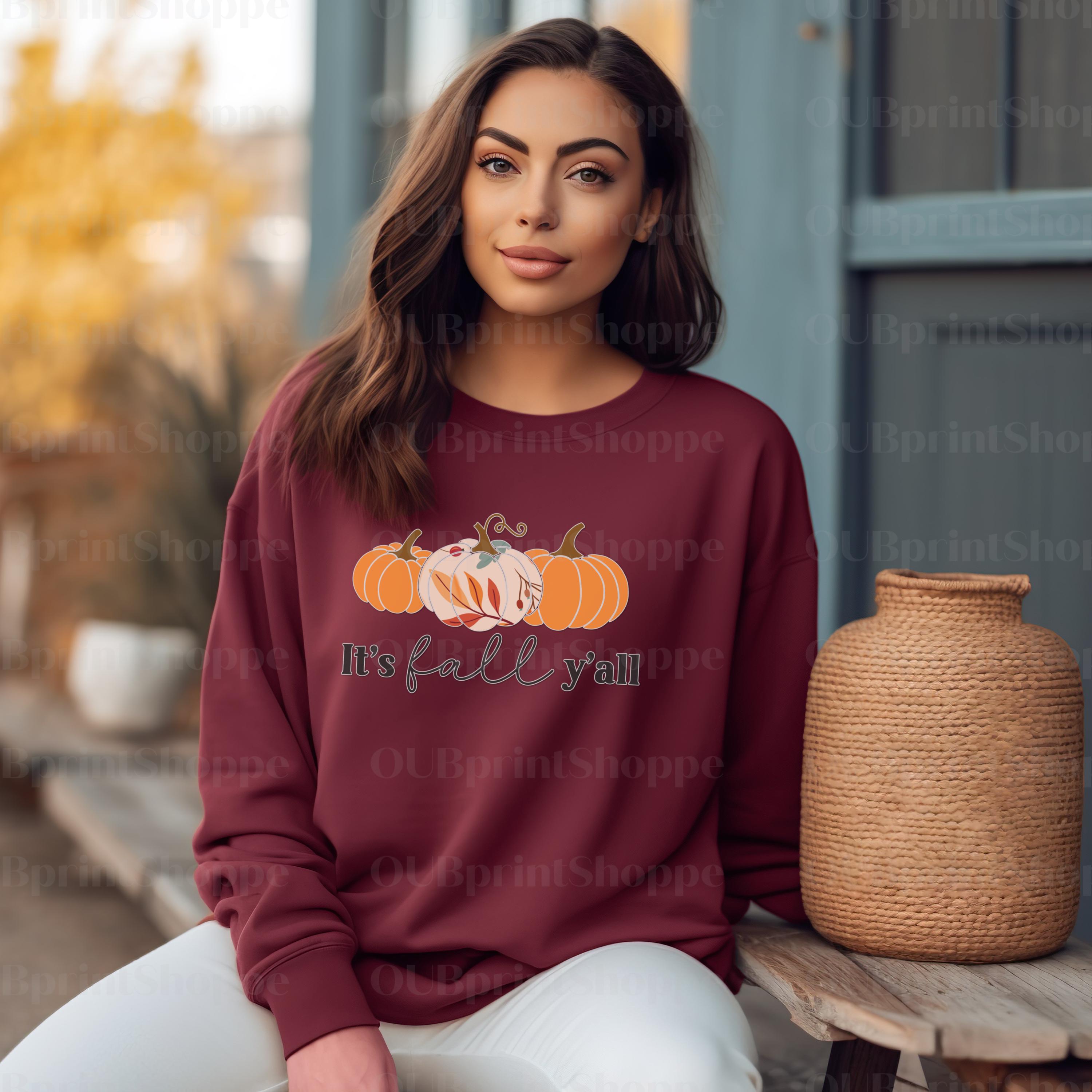 It's Fall Yall With Autumn Leaves DTF Transfer. Ready to Press. Fall ...