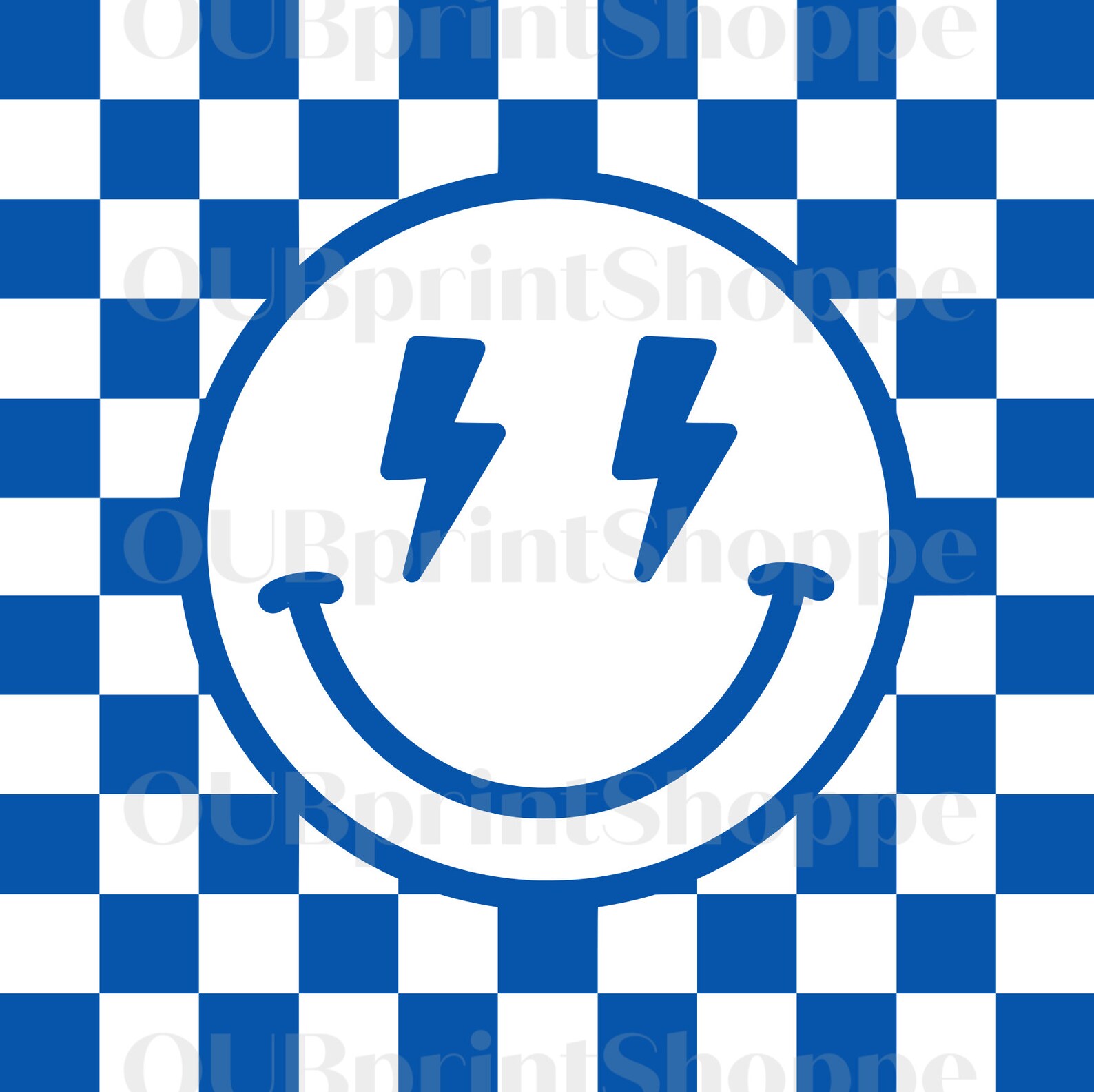 Checkered Smiley DTF Transfer. Ready to Press. Retro Smiley Checkered ...