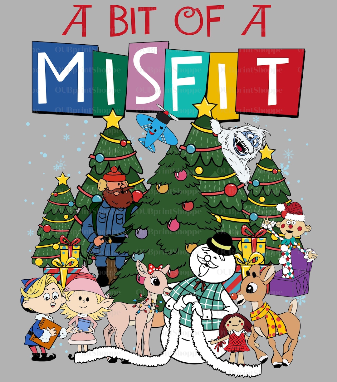 A Bit of A Misfit DTF Transfer. Ready to Press. Retro Christmas Print ...