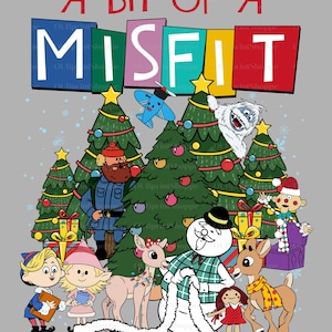 A Bit of A Misfit DTF Transfer. Ready to Press. Retro Christmas Print ...