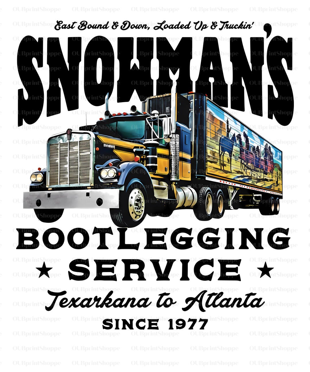 Snowman's Bootlegging Service DTF Transfer. Ready to Press. Back and ...