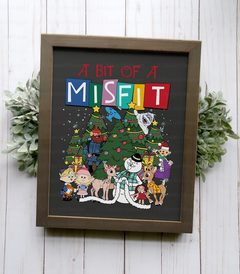 A Bit of A Misfit DTF Transfer. Ready to Press. Retro Christmas Print ...