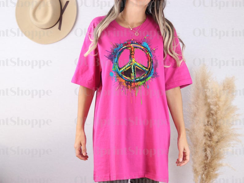 Neon Drippy Peace Sign. DTF Neon Transfer. Ready to Press. Melting ...