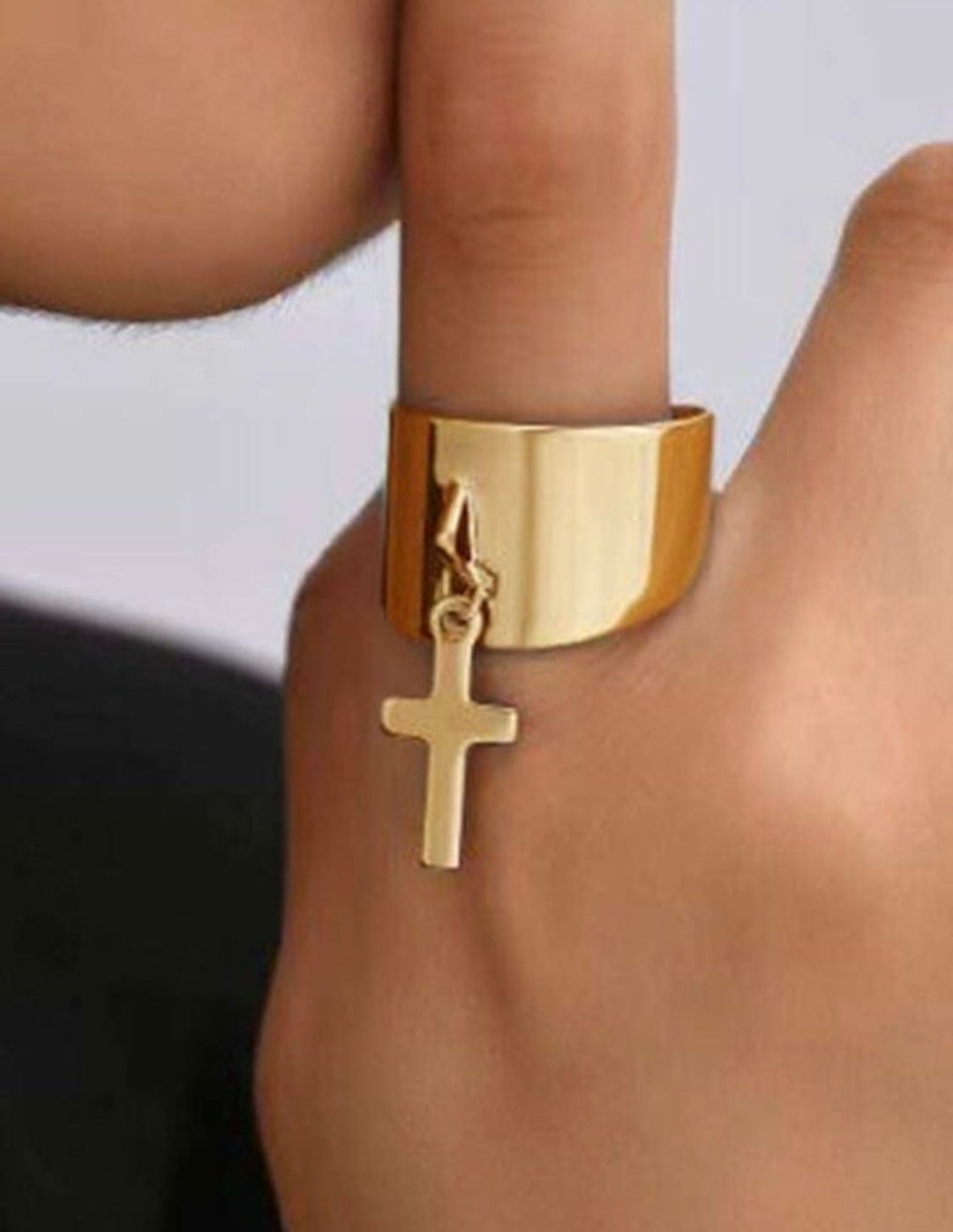 Adjustable Jesus Cross Shape Open Ring; for Vintage Women's Index ...