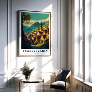 Transylvania Poster, Romania Poster, Enchanting Mountain Village Wall ...