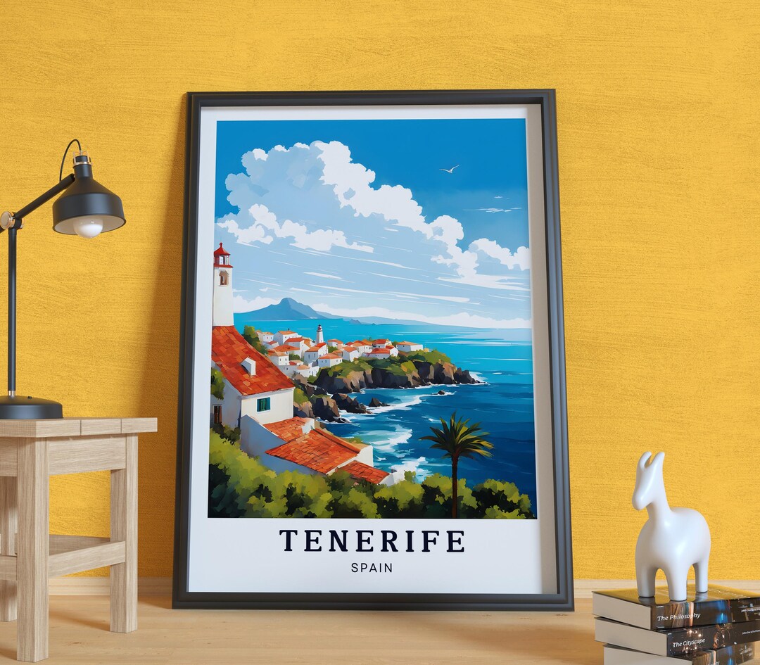 Tenerife Poster, Spain Poster, Coastal Village Scenic Wall Art Decor - Etsy