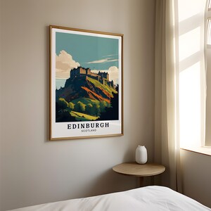 Edinburgh Castle Travel Poster, Scotland Travel Print, Edinburgh Castle ...