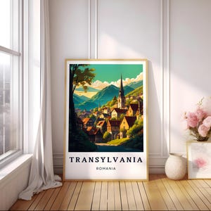 Transylvania Poster, Romania Poster, Enchanting Mountain Village Wall ...