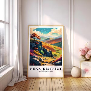 Peak District Travel Poster, National Park Travel Print, Peak District ...